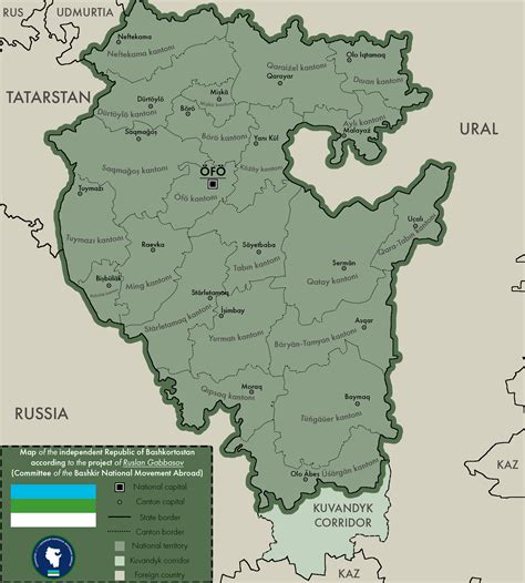 Map Of Independent Bashkortostan According To The Project Of Ruslan Gabbasov Committee Of The