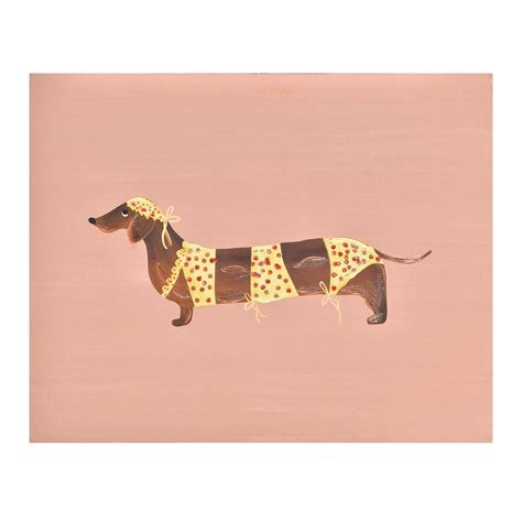Bikini Dachshund Dog Canvas Wall Art 16x12 At Home