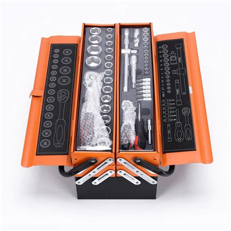 Tools Spanner Set Metal Tool Box Cantilever 5 Tier 85 Pcs Vanadium Steel Sets Lengkap Kotak