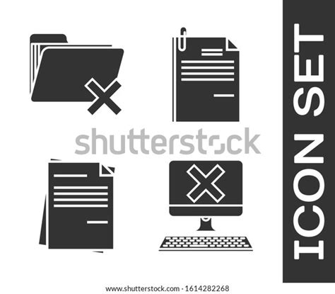 Set Computer Keyboard X Mark Delete Stock Vector Royalty Free