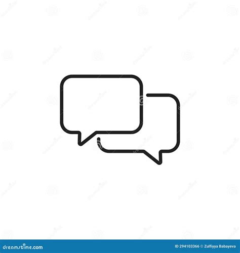 Outline Message Bubble Empty Chat Frame Template Isolated On White