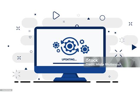 컴퓨터 화면에서 프로세스를 로드합니다 시스템 소프트웨어 업데이트 데이터 업그레이드 또는 진행률 표시줄과 동기화할 수 있습니다