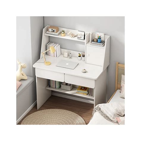 Modern Computer Desk With Shelf Bookshelf Wood Study Table