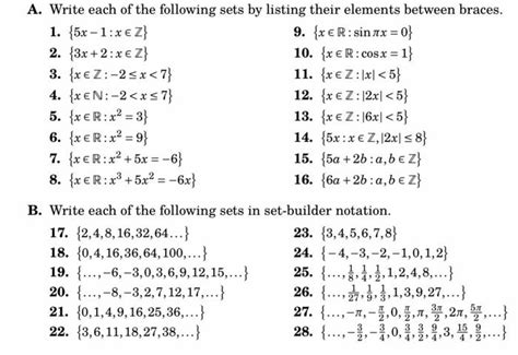 Solved A Write Each Of The Following Sets By Listing Their Chegg Com