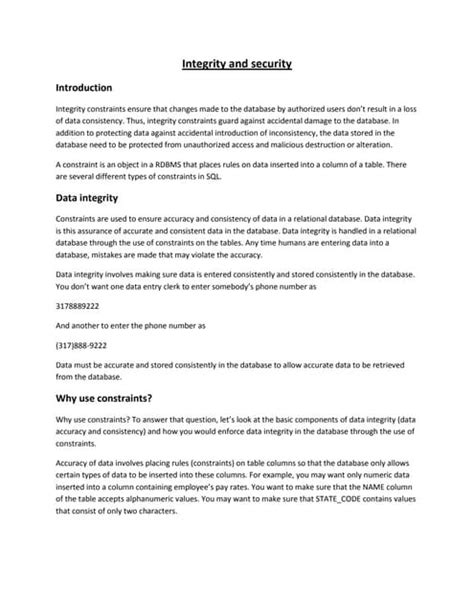 Constraints In Sql Ppt