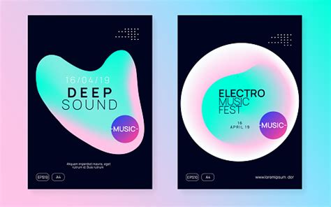 음악 배너 전기 및 전시 모양 커버를위한 현대 결함 브로셔 개념에 대한 우아한 배경 재즈 사운드 플라이어 핑크와 청록색 음악 배너 Dj에 대한 스톡 벡터 아트 및 기타