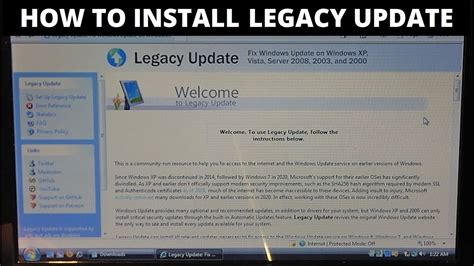 Download Updates To Old Versions Of Windows Using Legacy Update Youtube