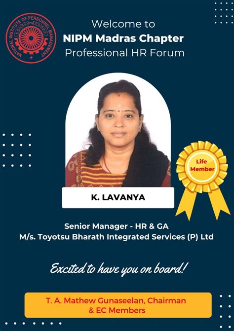 Nipm Madras Chapter On Linkedin Nipmmadraschapter Lifemember Welcomenewmember Hrcommunity…