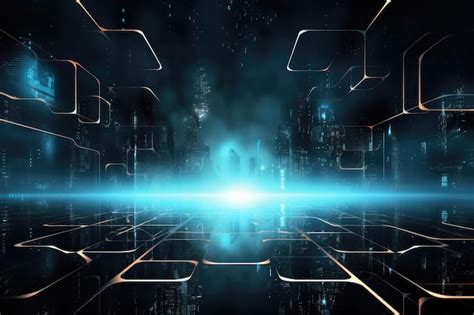 Premium AI Image Geometric Technology Background Design Generative AI