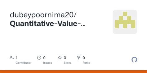 Github Dubeypoornima20 Quantitative Value Strategy