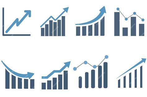 Premium Vector Growth Graph Set Of Growth Graph Vector Icons Analytics Icon Set Business