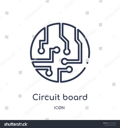 Circuit Board Icon Technology Outline Collection Stock Vector Royalty Free 1317525239