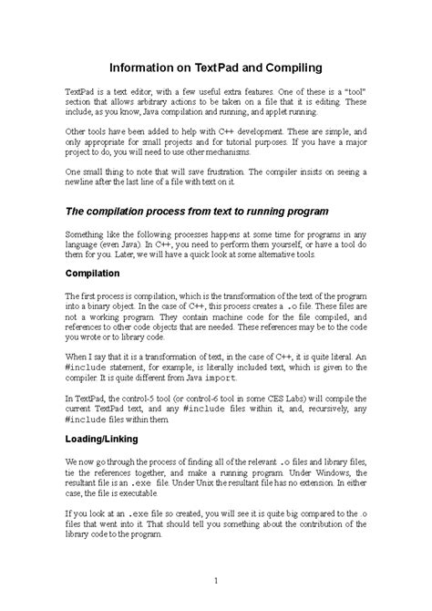 Textpad And Compiling Information On Textpad And Compiling Textpad Is A Text Editor With A