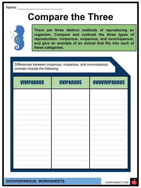 Ovoviviparous Worksheets Definition Oviparous And Viviparous