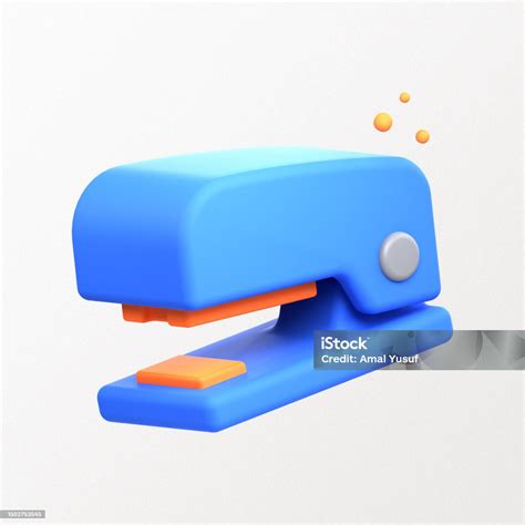 3d 스테이플러 일러스트레이션은 기능적이고 신뢰할 수 있는 스테이플러 아이콘 디자인을 렌더링합니다 문서 서류 및 보고서를 고정하고 정리하는 데 적합합니다 꼼꼼하게 제작된