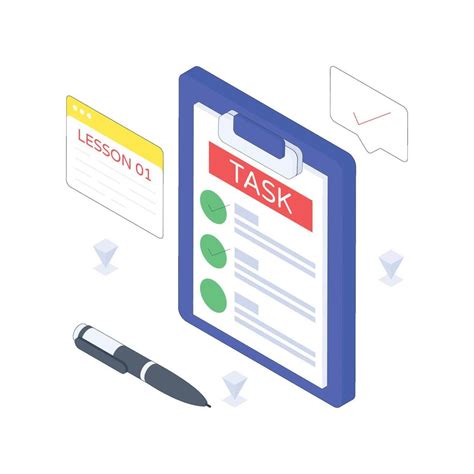 Submitting Task Isometric Colored Illustration 54706357 Vector Art At Vecteezy