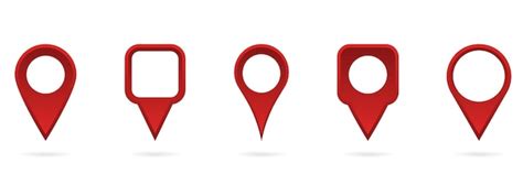 Premium Vector Red Location Pointer Set On White Background Red Gps