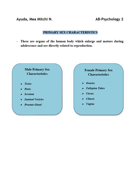 Primary Sex Characteristics Explained Pdf