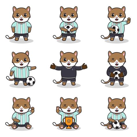 Vector Illustration Of Cat Characters Playing Soccer 7741798 Vector Art