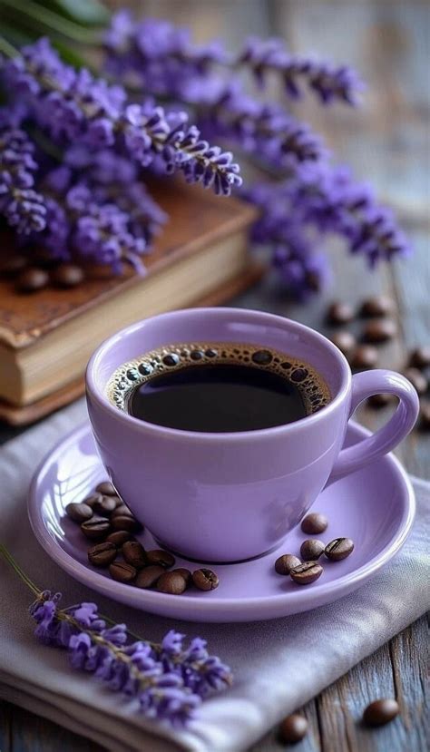 Delicious Cup Of Coffee With Lavender Flowers Pinterest Foto Guten