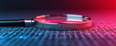 Tech Magnifying Glass Examining Digital Data Layers Stock Illustration Illustration Of Digital