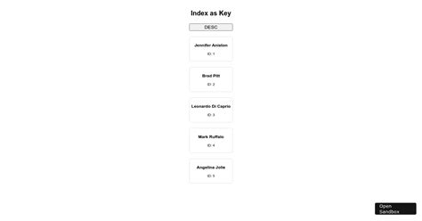React Key Item With Index Codesandbox