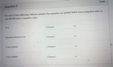 Solved Pts Question For Each Of The Following Chegg