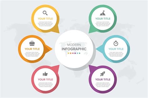 인포그래픽 요소 벡터에 대한 창의적인 개념 6 옵션 단계 목록 프로세스 그래프의 추상 요소 단계 옵션 부분 또는 프로세스가 있는 다이어그램 타임라인 인포그래픽 워크플로 또는