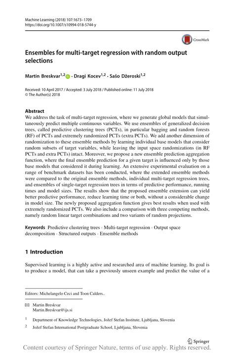 Ensembles For Multi Target Regression With Random Output Selections