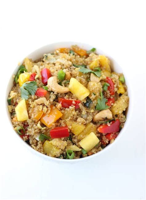 Pineapple Cashew Quinoa Fried Rice Receita Quinoa Ananás