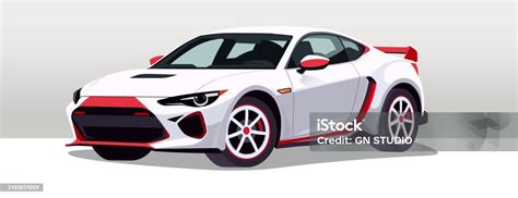 럭셔리 쿠페 자동차 흰색과 빨간색 자동차 속도 차량 알로이 휠 현대적인 운송 우아한 디자인 레이스 타이어 현대 기술 반짝이는