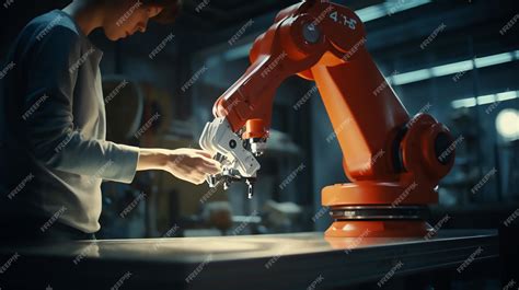 Premium Photo Robotic Arm With 3d Scanner Automated Scanning