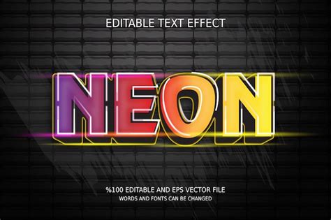 Premium Vector Editable Neon Text Effect