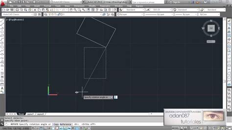 Autocad Rotar Un Objeto Rotate Youtube