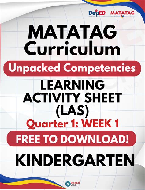 KG MATATAG Learning Activity Sheets LAS DepEd Click