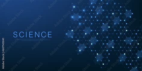 Technology Abstract Lines And Dots Connect Background With Hexagons Hexagons Connection Digital