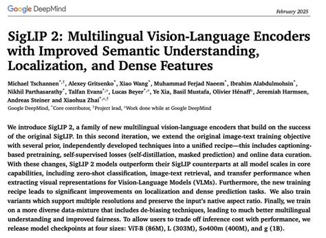 Siglip 2 Multilingual Vision Language Encoders With Improved Semantic