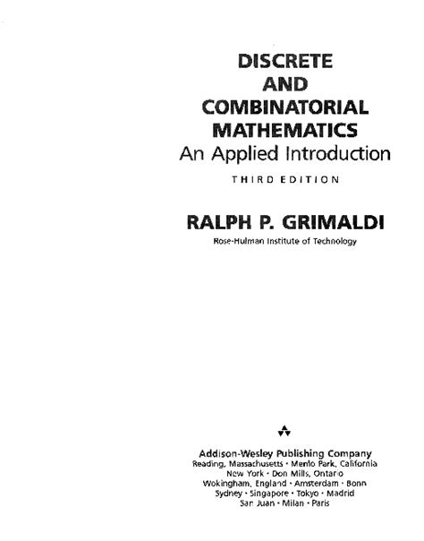 Discrete And Combinatorial Mathematics 3rd Edition Pdfcoffeecom