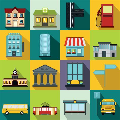 Infrastructure Set Icons Vector Art At Vecteezy