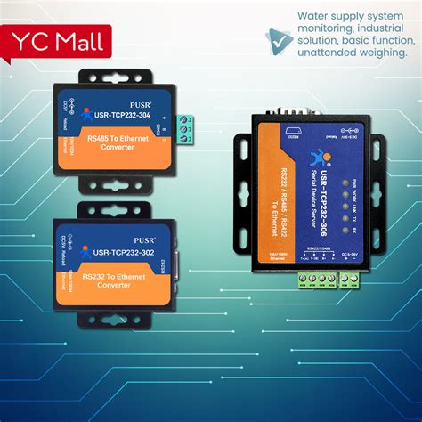 pusr rs232 rs485 modbus rtu to modbus tcp gateway serial to ethernet