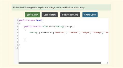 Solved Finish The Following Code To Print The Strings At The Chegg