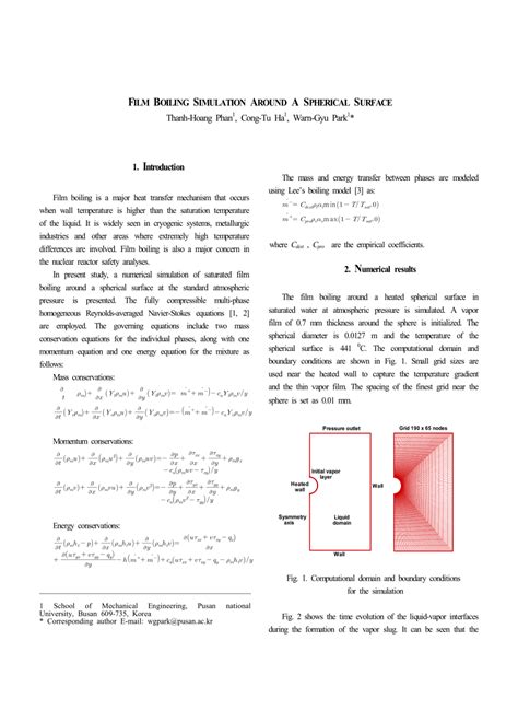 Pdf Film Boiling Simulation Around A Spherical Surface