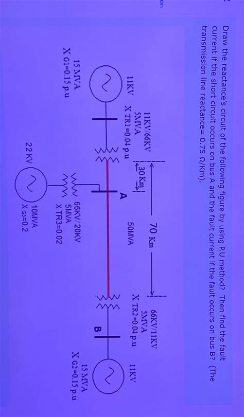 Solved Draw The Reactances Circuit Of The Following Figure
