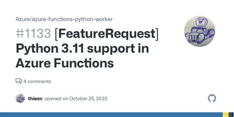 Featurerequest Python 311 Support In Azure Functions · Issue 1133