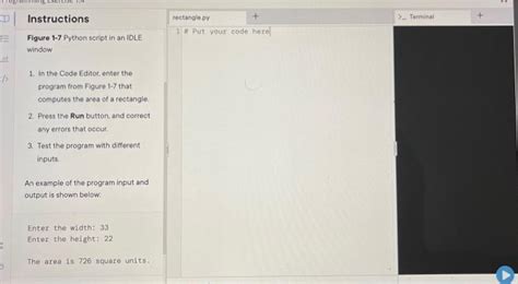 Solved 1456 Am Instructions Terminal Rectangle Py 1