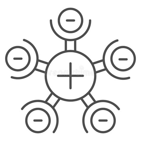 Nucleus Atom Structure Thin Line Icon Atomic Energy Concept Vector Graphics Stock Vector