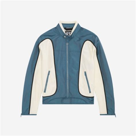 디젤 J 크리에이터 컬러블록 나일론 바이커 자켓 블랙 그레이 Diesel Kream