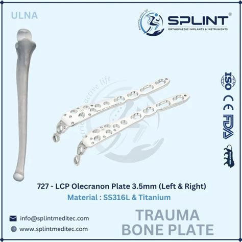 Titanium Lcp Olecranon Plate 3 5mm Left And Right At ₹ 25250 Piece In Rajkot