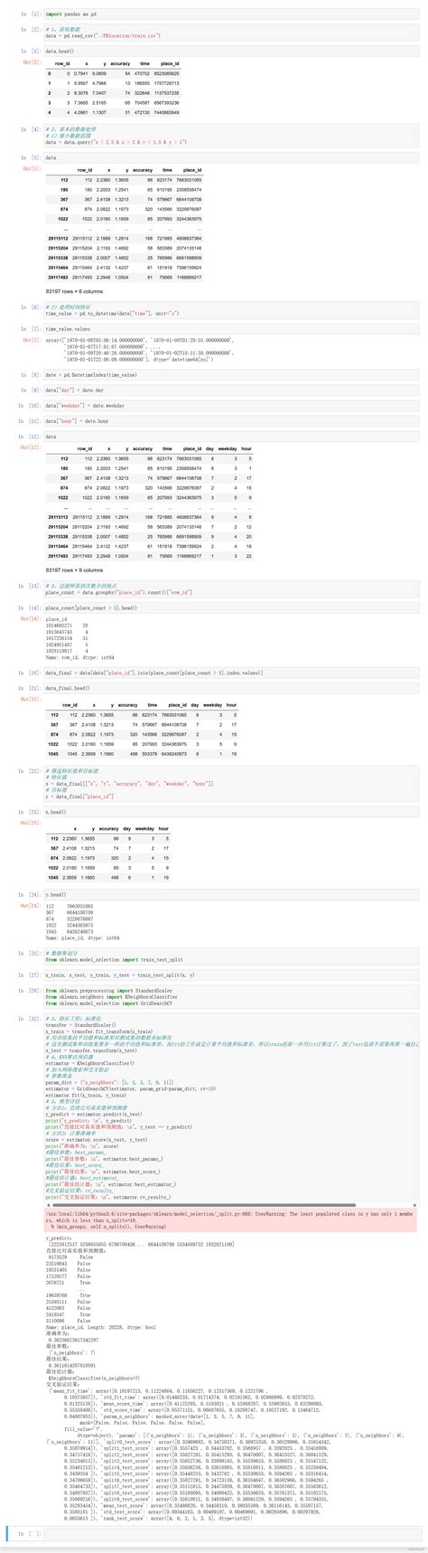 机器学习基础之《分类算法（4）—案例：预测facebook签到位置》 Csdn博客