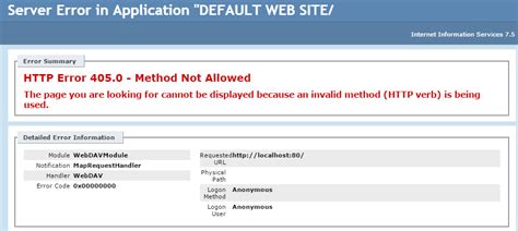 Blog Of Pi 405 Error With Web API